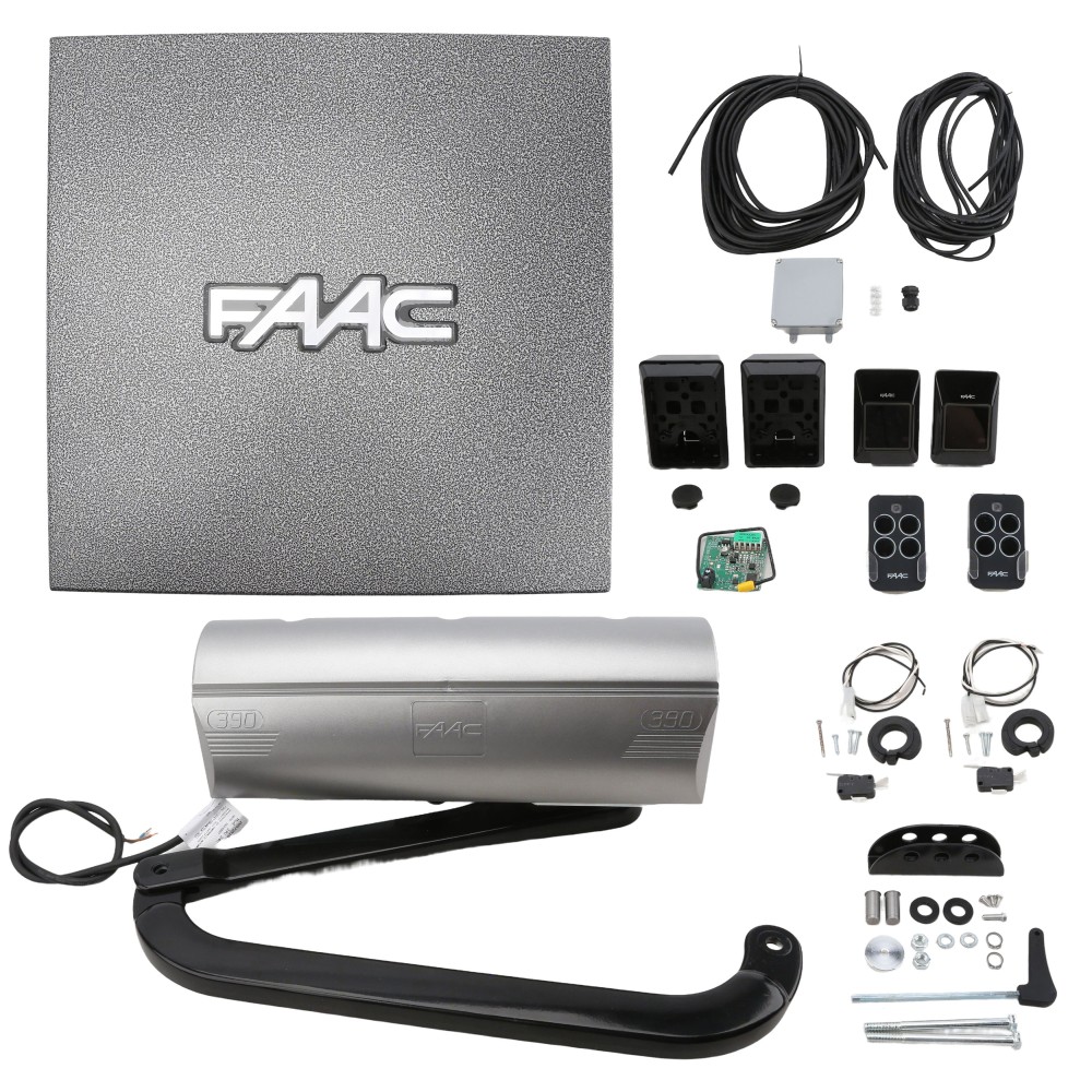 FAAC 390 Single Articulated Arm Swing Gate Opener Kit (14ft / 600 lbs ...