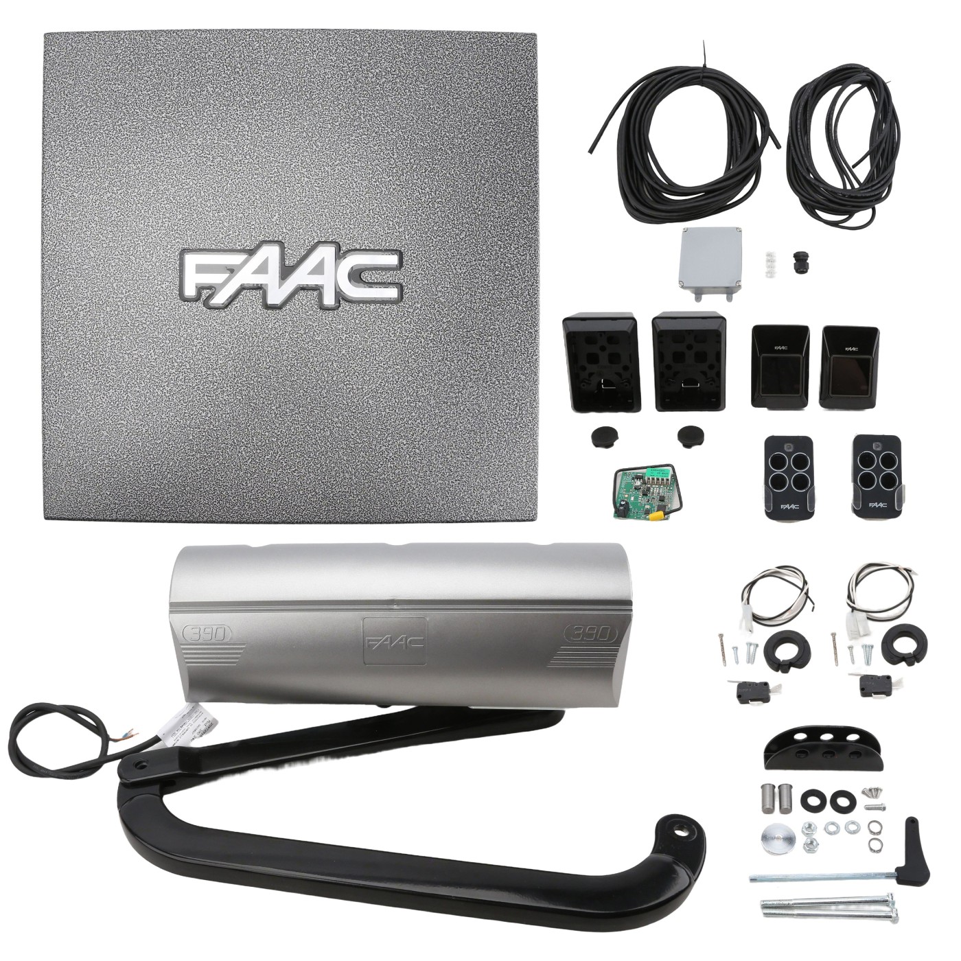 FAAC 390 Single Articulated Arm Swing Gate Opener Kit (14ft / 600 lbs ...