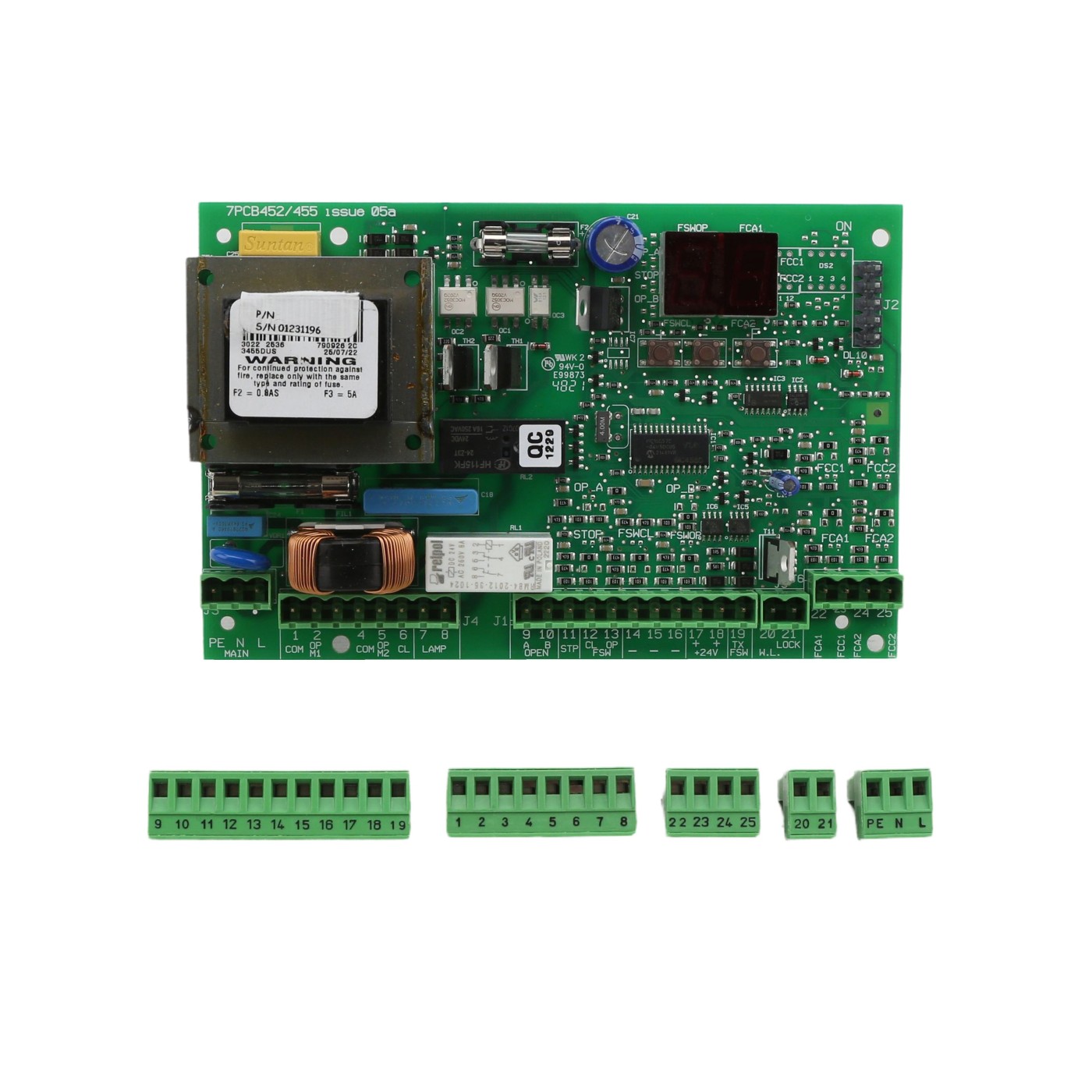FAAC OEM Replacement 455D Control Board (230V) - (PRE UL325 Version 7) FAAC 790926 - FAAC ...