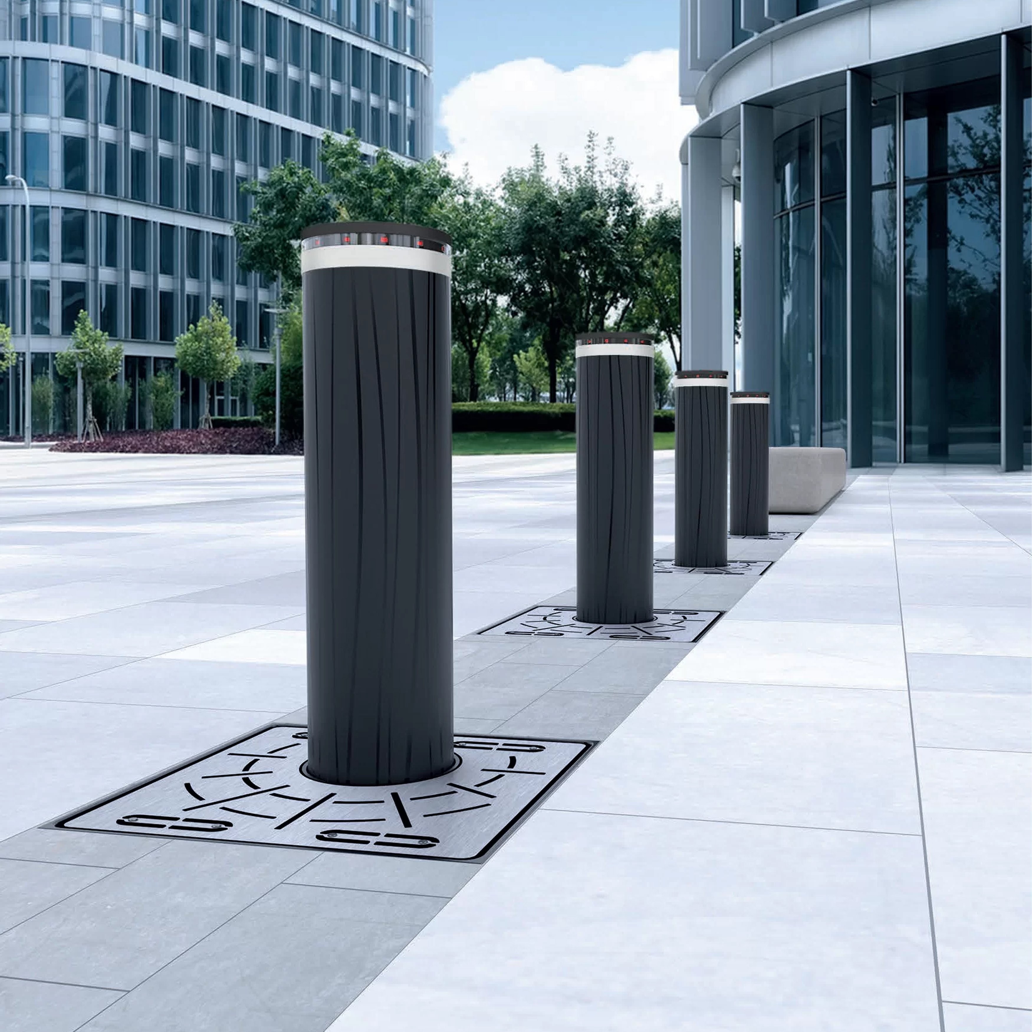 FAAC JS48 Hydraulic-Automatic Crash-Rated Bollard (1000mm) - Painted ...