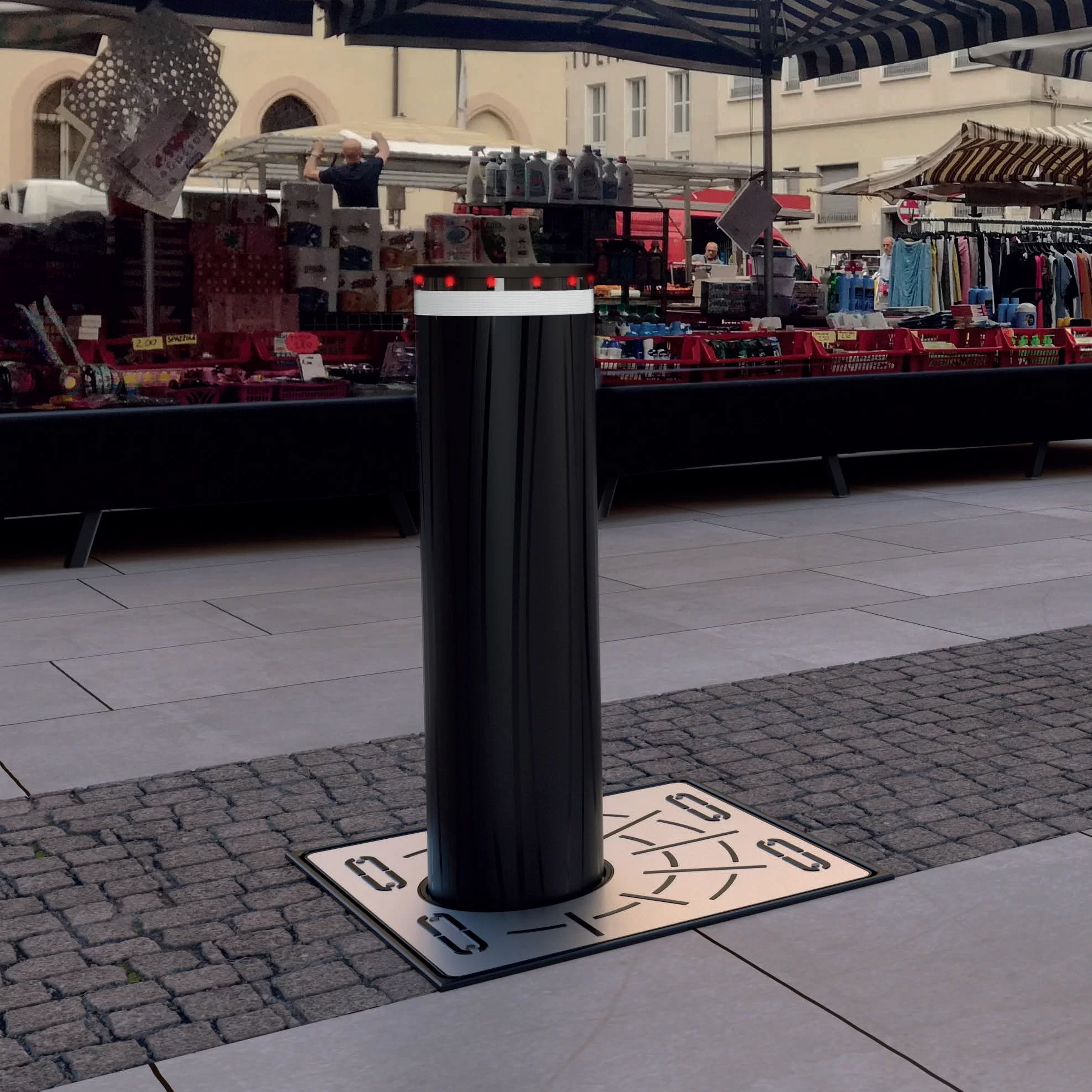 FAAC JS48 Hydraulic-Automatic Crash-Rated Bollard (1000mm) - Painted ...